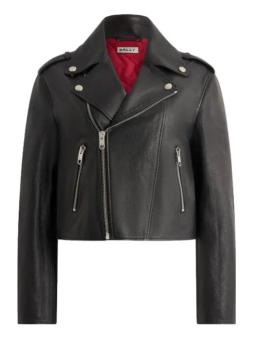Bally Biker Jacket In Goat Leather - Black