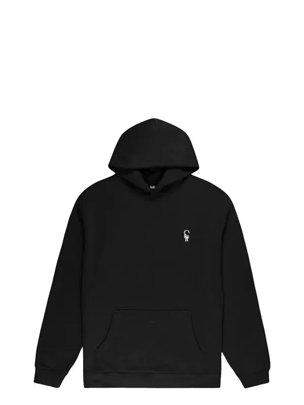 DALIX Astronaut Relaxed Midweight Fleece Pullover Hoodie - Black