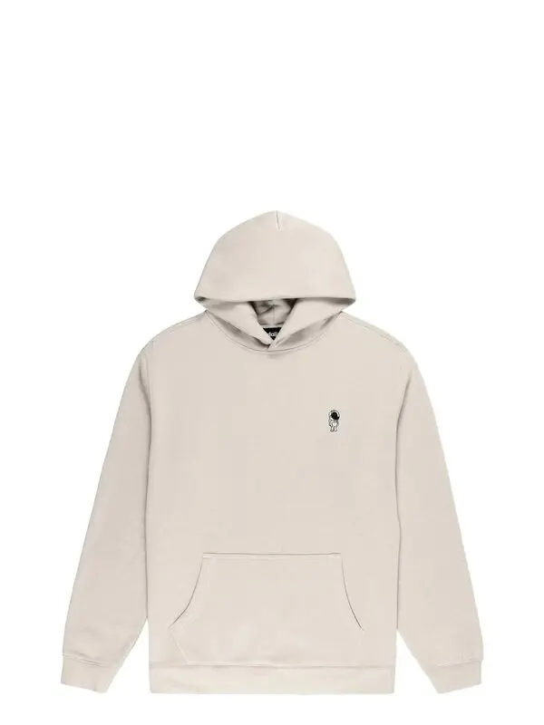DALIX Astronaut Relaxed Midweight Fleece Pullover Hoodie - Bone