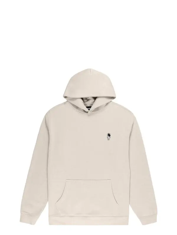 DALIX Astronaut Relaxed Midweight Fleece Pullover Hoodie - Ecru