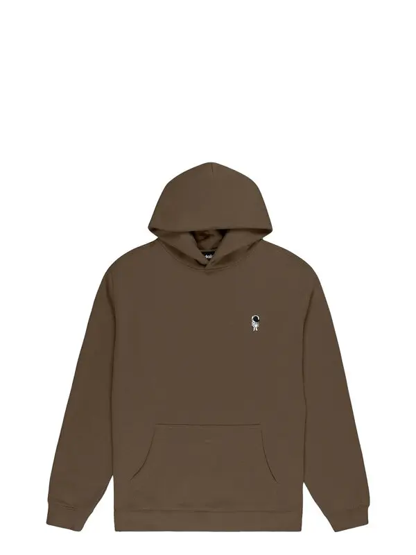 DALIX Astronaut Relaxed Midweight Fleece Pullover Hoodie - Walnut