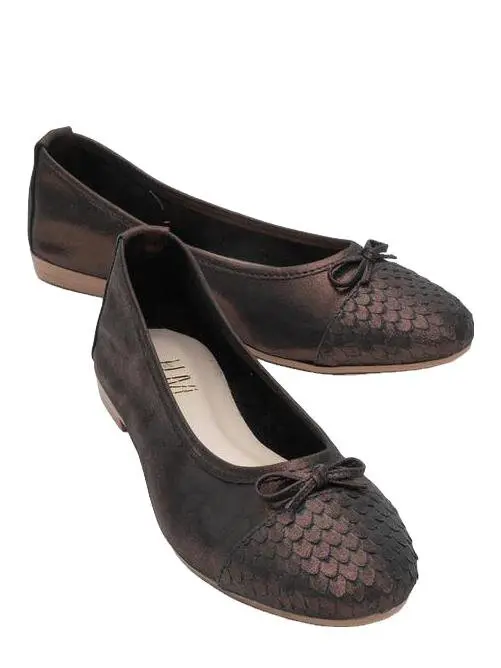FOREVER & ALWAYS SHOES Copos Leather Ballet Flats - Copper