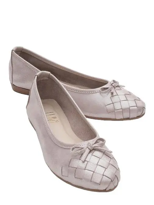 FOREVER & ALWAYS SHOES Nopos Leather Cap-toe Ballet Flat - Beige