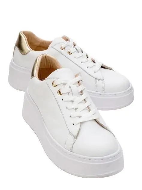 FOREVER & ALWAYS SHOES Paloma Leather Sneaker - White