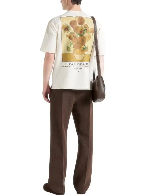 Manière De Voir Sunflowers Van Gogh Cotton T-shirt - Cream