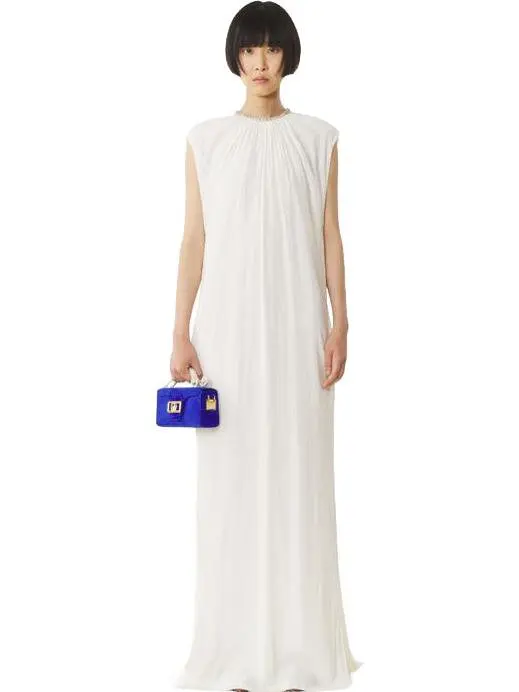 LANVIN Embroidered Charmeuse Gown - White