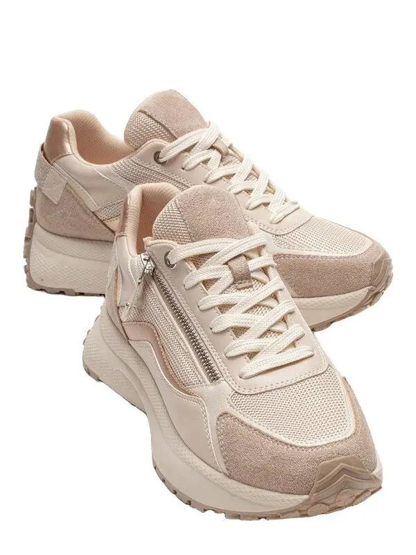 PROLOGUE SHOES Rocca Zip Sneaker - Beige Rose