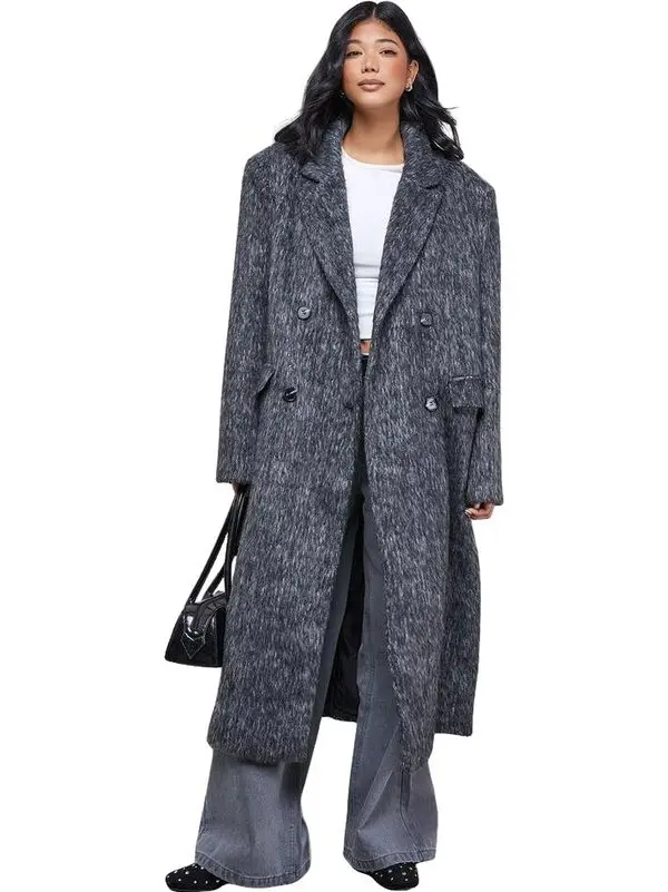 WAREHOUSE Structured Shoulder Coat - Charcoal