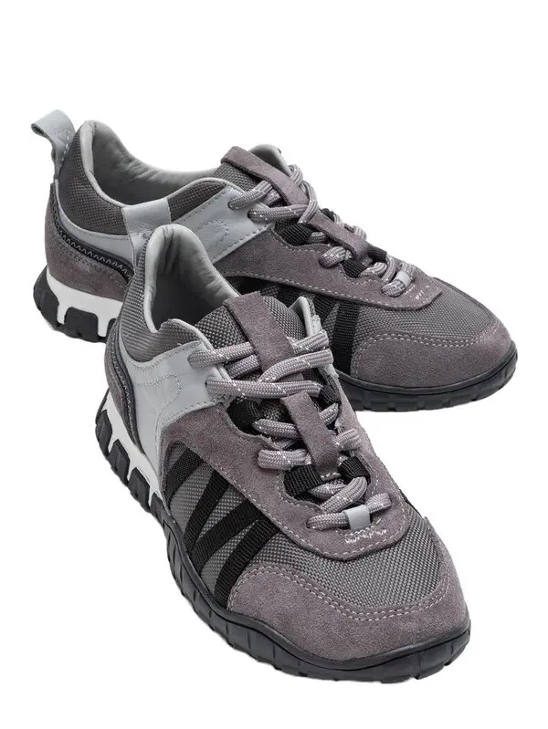 FOREVER & ALWAYS SHOES Fiera Leather And Mesh Sneakers - Grey