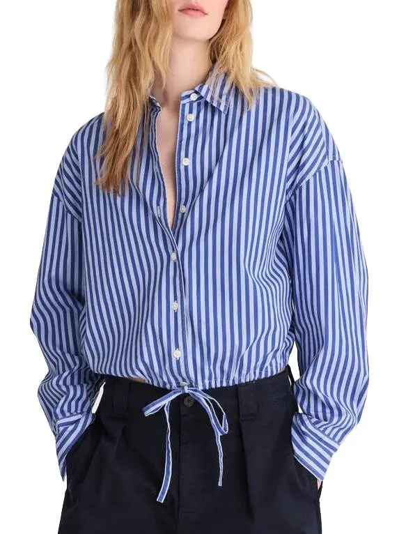 Madewell Drawstring Button-up Poplin Shirt - French Blue