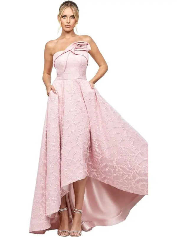 BARIANO Addyson Strapless Hi-lo Gown - Pink