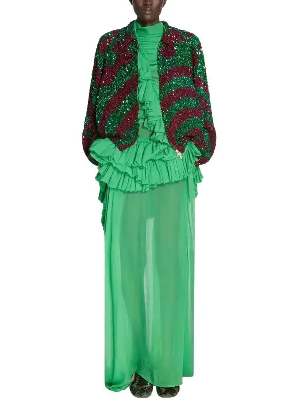 Dries Van Noten Sequinned Jacket - Red