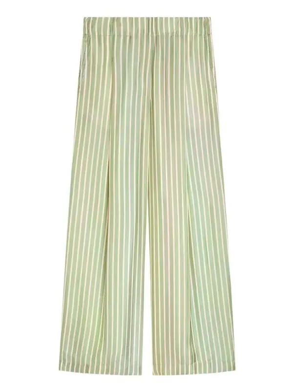 Dries Van Noten Striped Pleated Trousers - Green