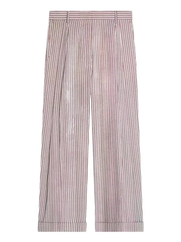 Dries Van Noten Pleated Striped Trousers - White