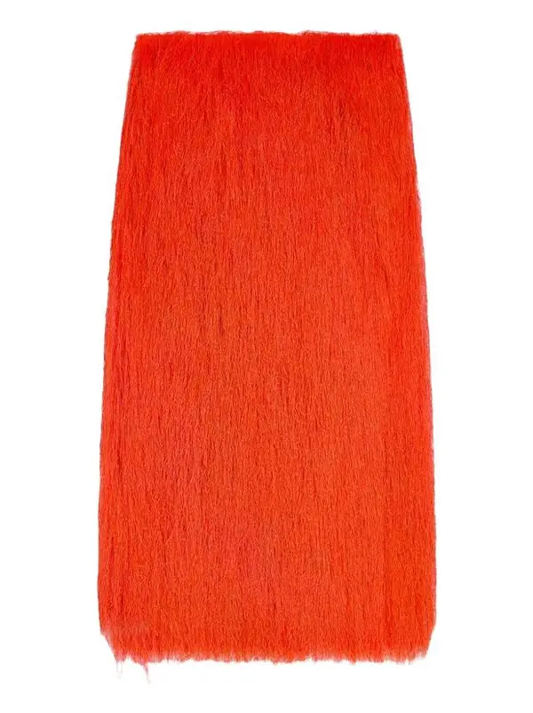 Dries Van Noten Fringed Midi Skirt - Red