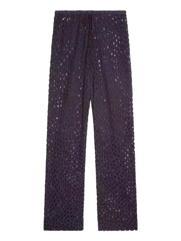 Dries Van Noten Drawstring Knit Trousers - Purple