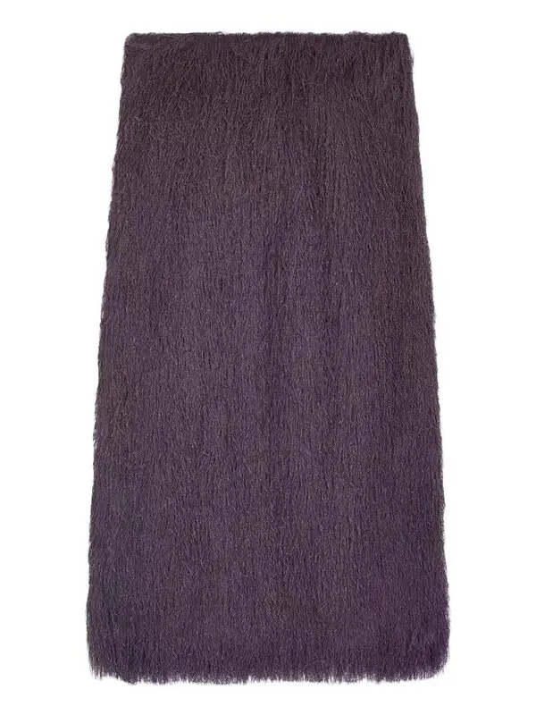 Dries Van Noten Midi Fringe Skirt - Purple