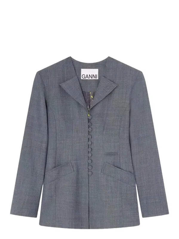 GANNI Button-down Jacket - Grey
