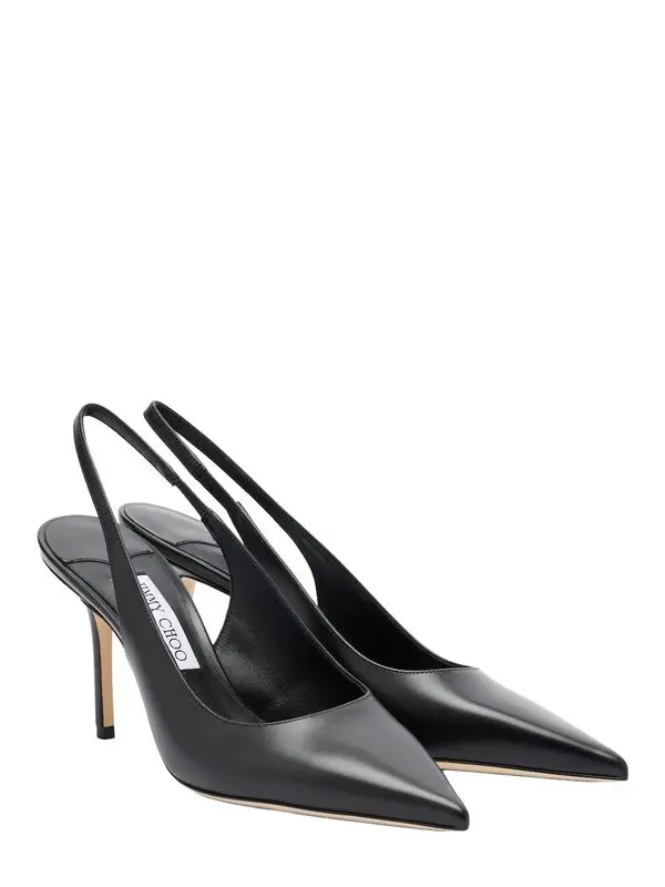 JIMMY CHOO Love Leather Slingback Pumps - Black