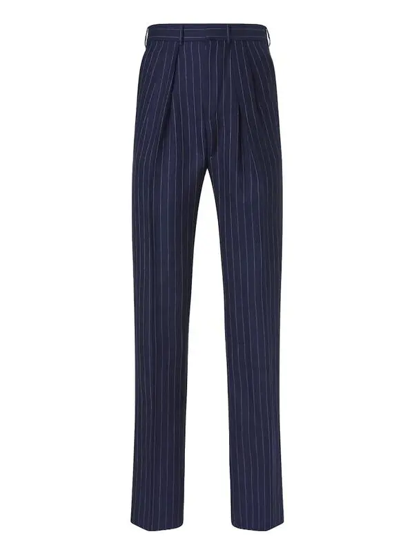 TOM FORD Wool, Linen, And Silk Straight Pants - Blue