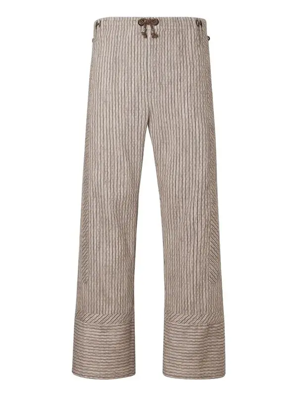 KIKO KOSTADINOV Kyan Cotton And Linen-blend Straight Pants - Multicoloured
