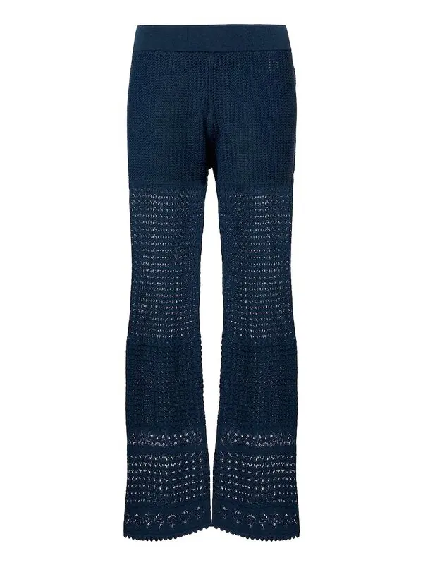 ERES Emblème Open-knit Straight Pants - Blue