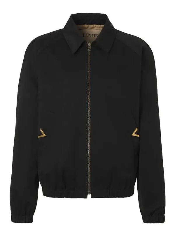 Valentino Garavani Vgold Cotton Blouson Jacket - Black