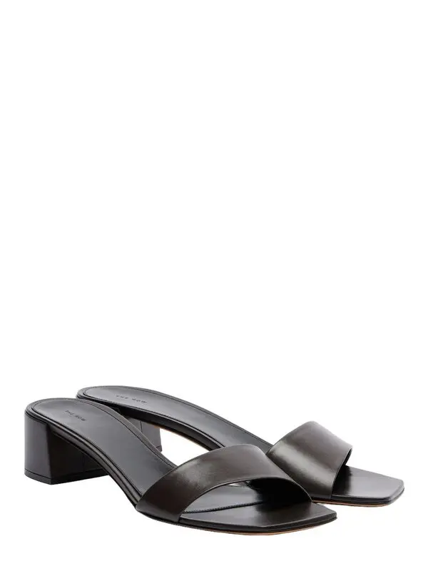 THE ROW Leather Mules - Brown
