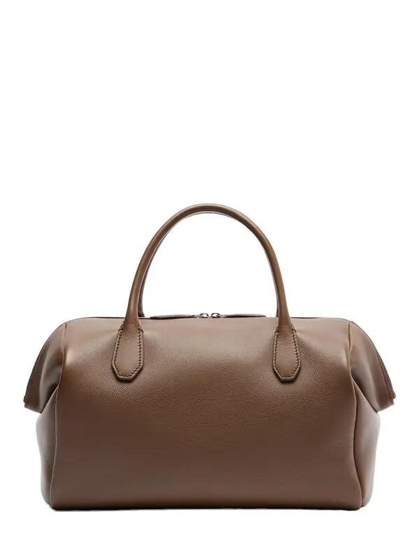 THE ROW Faye Leather Top Handle Bag - Brown