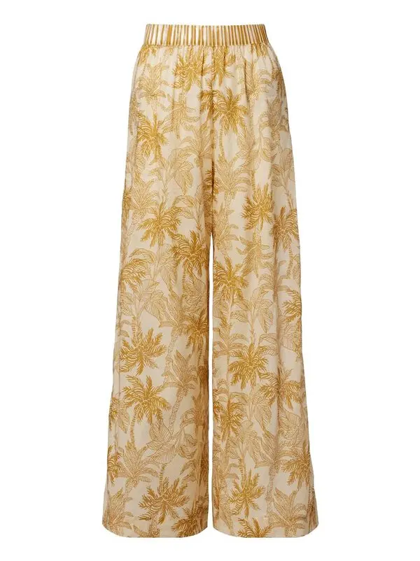 ERES Printed Wide-leg Pants - Yellow