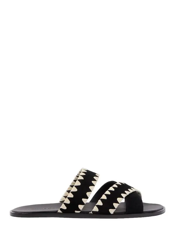 Manolo Blahnik Nello Suede Sandals - Black