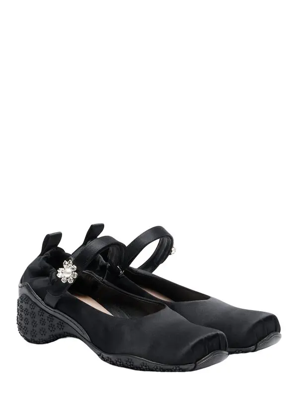 Simone Rocha Ballet Runner Embellished Ballet Flats - Black
