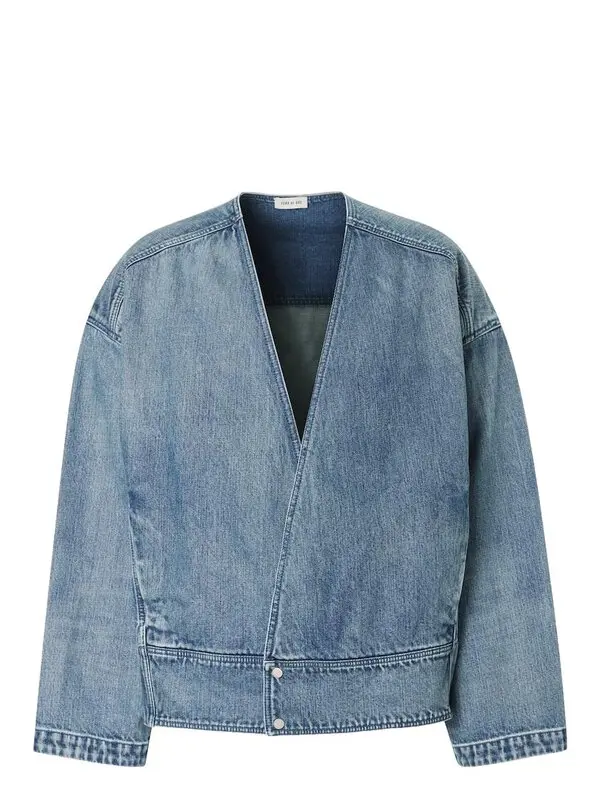 Fear Of God Faded Denim Trucker Jacket - Blue