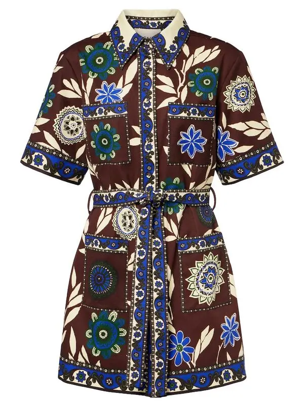 ALEMAIS Alémais Jasper Printed Shirt Dress - Brown
