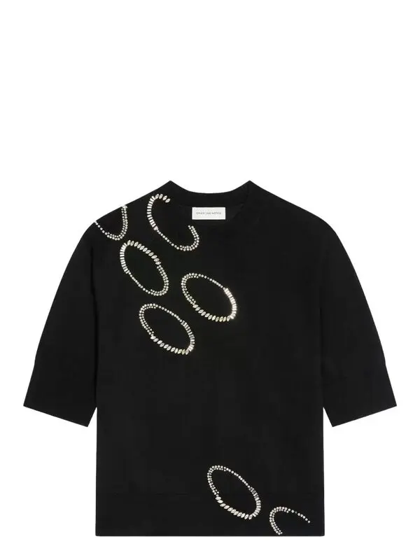 Dries Van Noten Embellished Knitted Top - Black