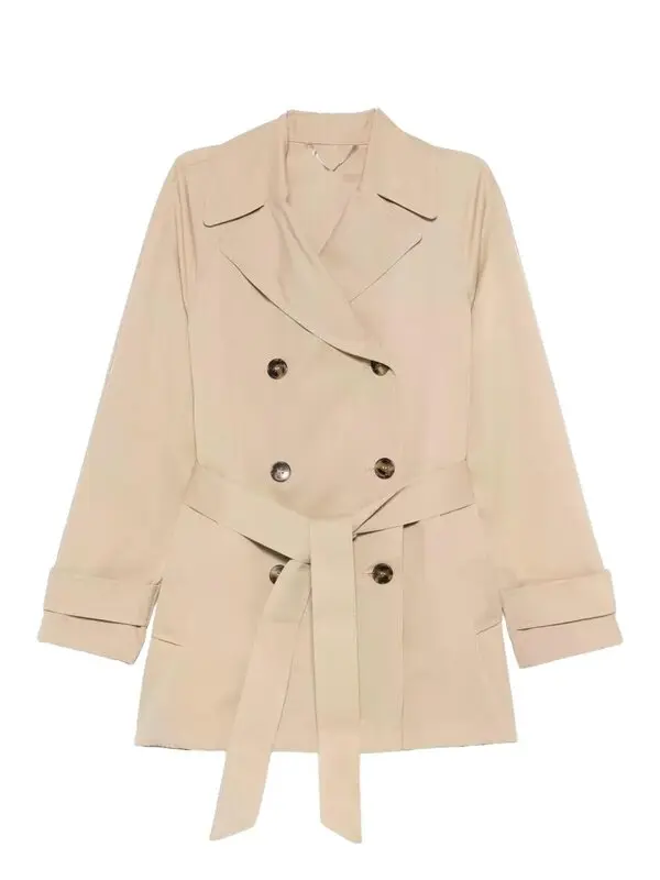 Marella Double-breasted Belted Jacket - Neutrals