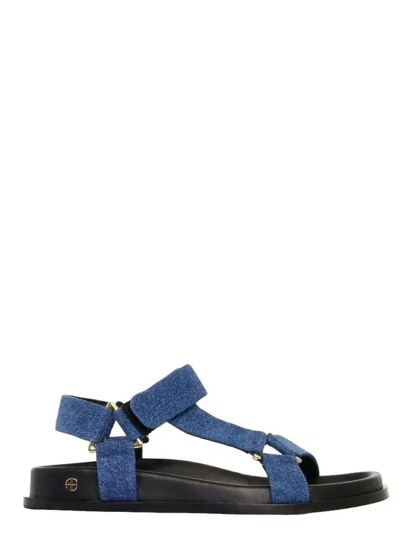 ANINE BING Jess Sandals With Gold-tone Hardware - Blue