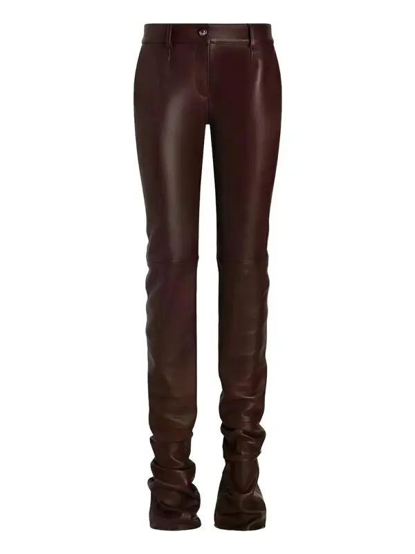 Dolce & Gabbana Leather Trousers - Brown