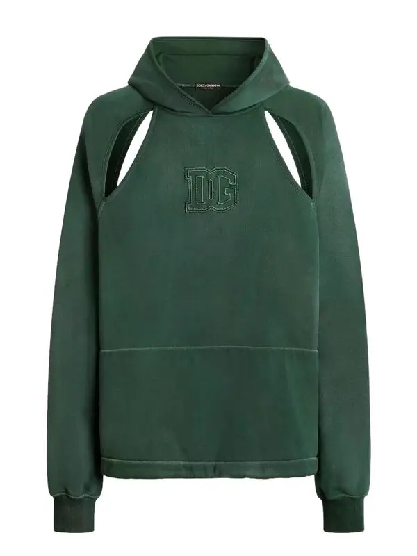 Dolce & Gabbana Treated Cotton Hoodie - Green