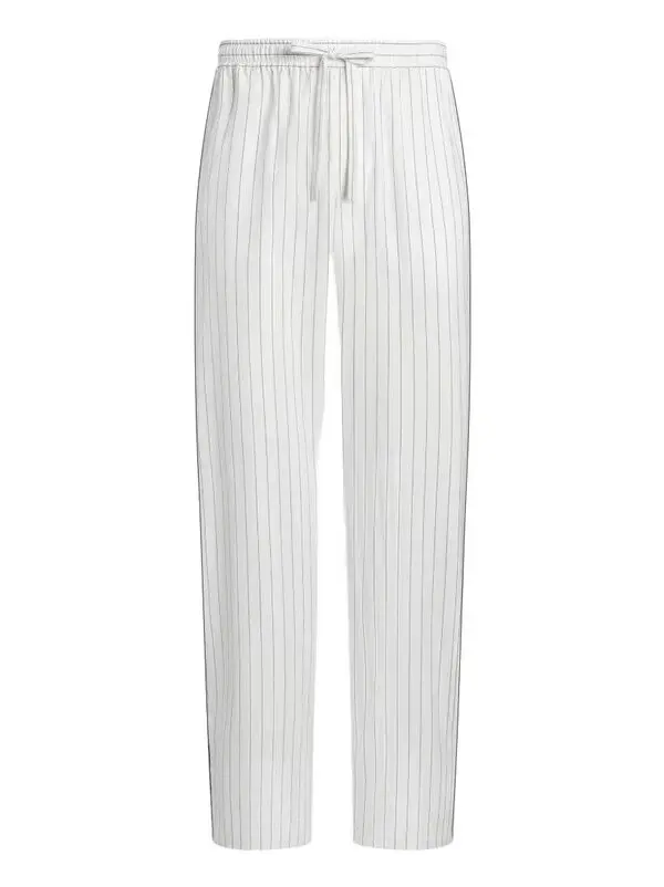 Dolce & Gabbana Striped Poplin Trousers - White