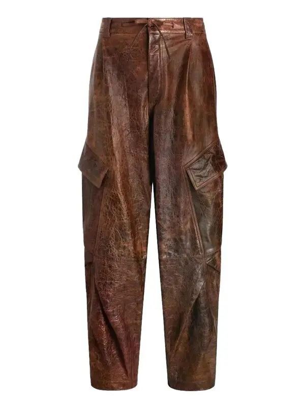 Dolce & Gabbana Lambskin Cargo Trousers - Brown
