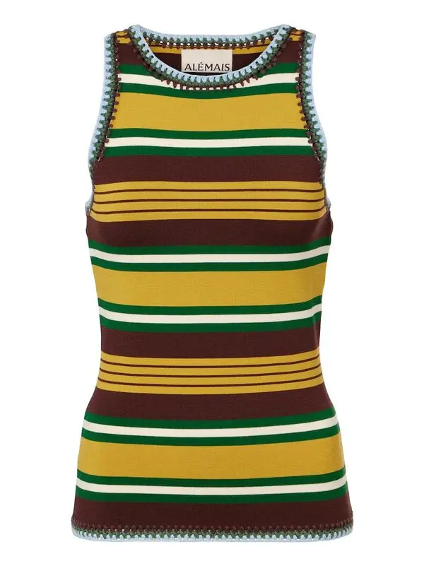 ALEMAIS Clover Knitted Striped Tank Top - Multicoloured