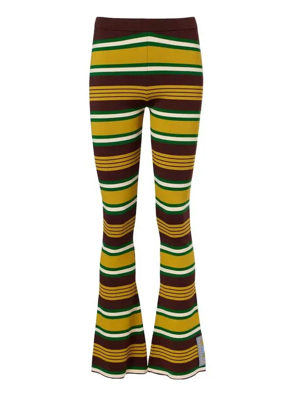 ALEMAIS Clover Knitted Striped Flared Pants - Multicoloured