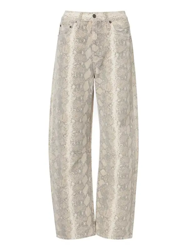 Citizens Of Humanity Miro Snake-print Barrel-leg Jeans - Grey
