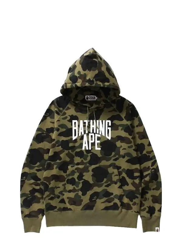 A BATHING APE 1st Camo Nyc Logo Pullover Hoodie - Green