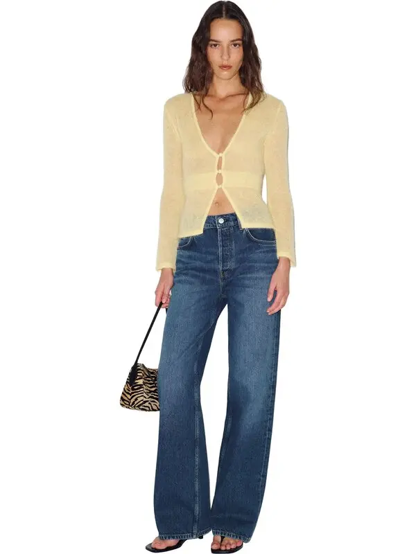 REFORMATION Delphine Cardigan - Yellow