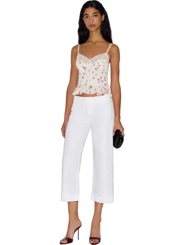 REFORMATION Kat Low Rise Straight Cropped Jeans - Ivory