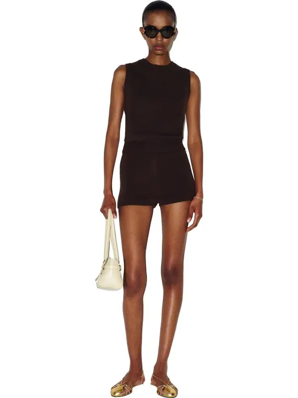 REFORMATION Roxana Cashmere Sweater Tank Top - Brown