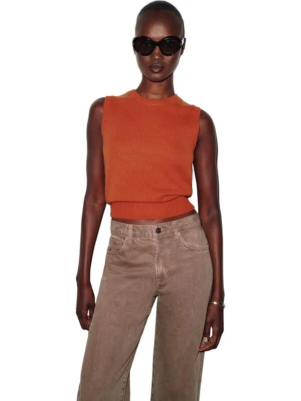 REFORMATION Roxana Cashmere Sweater Tank - Red