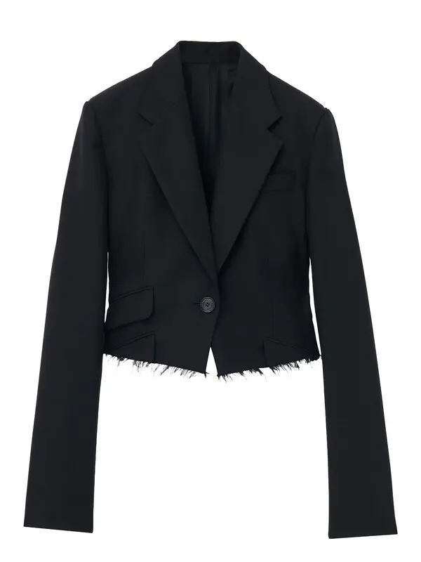Alexander McQueen Cropped Single-breasted Jacket - Black